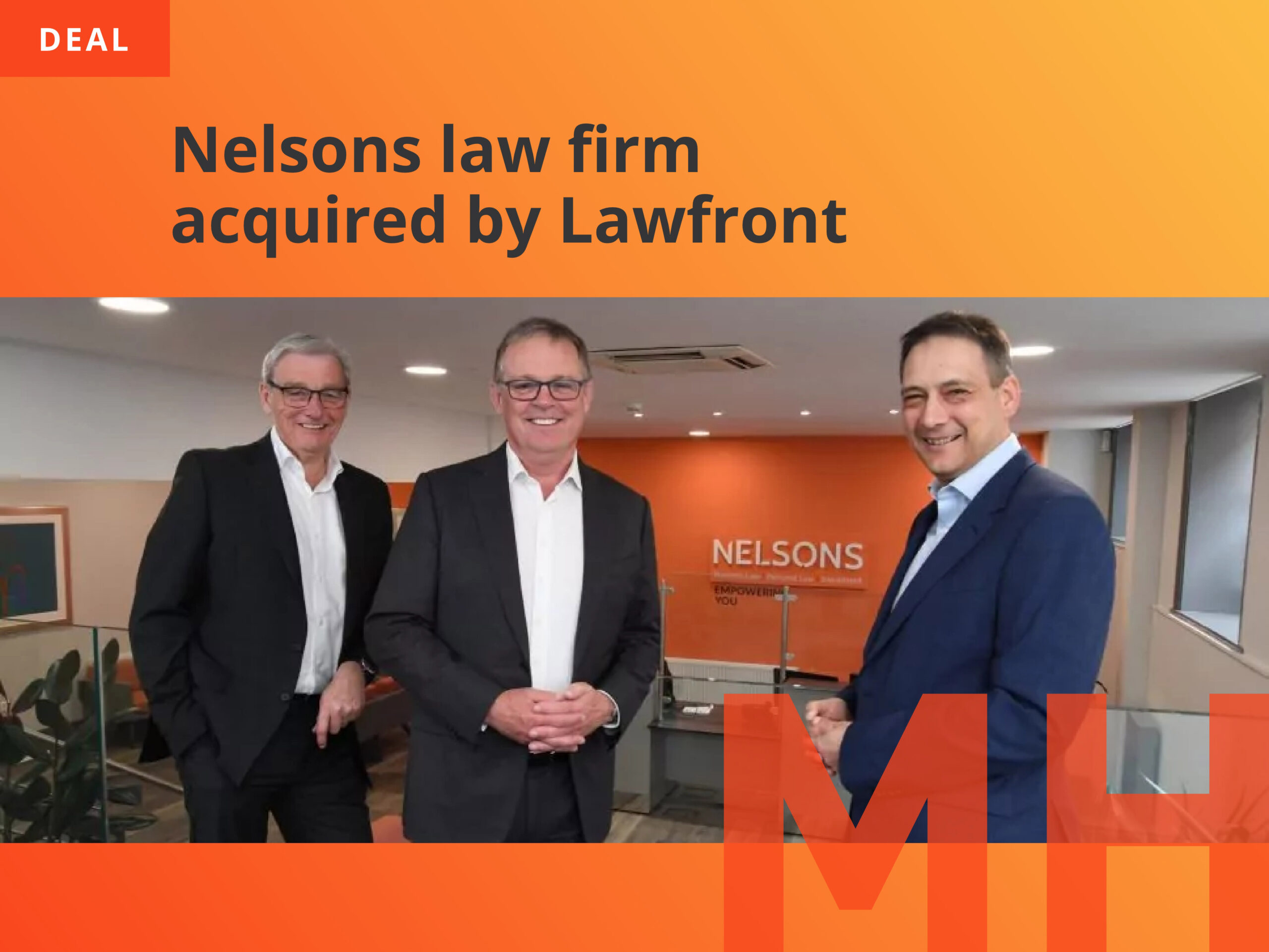 | Nelsons Solicitors acquired by Lawfront | Marriott Harrison